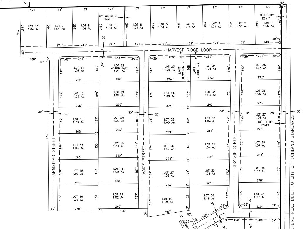 Harvest Ridge – 1 Acre Residential Lots